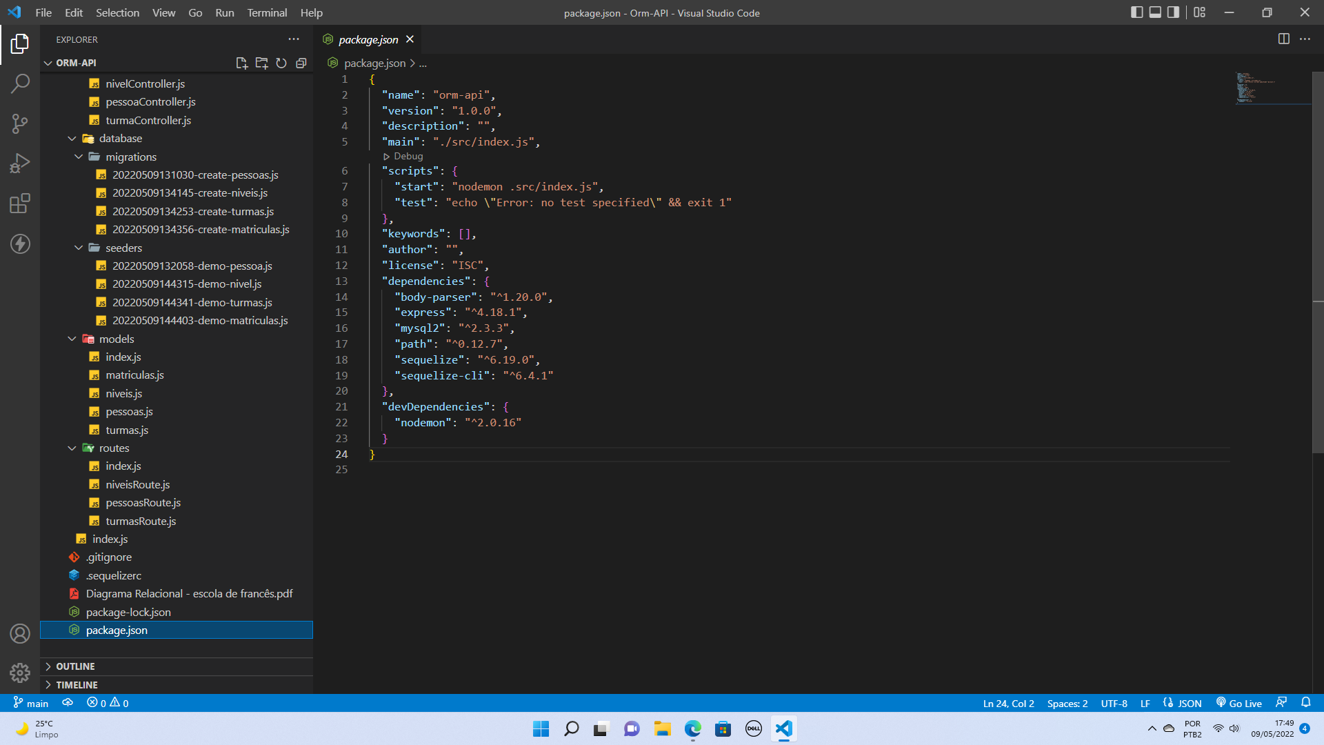SyntaxError Unexpected End Of JSON Input ORM Com NodeJS Avan ando 