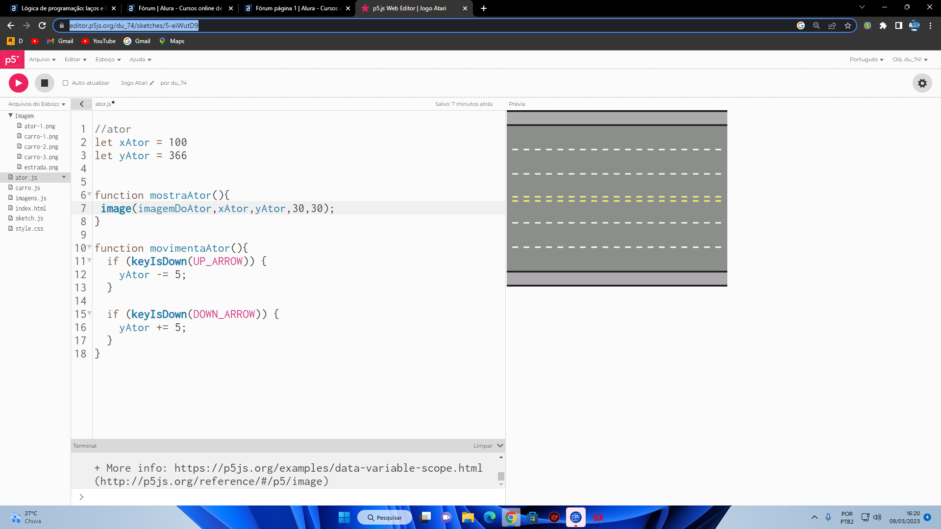 Esta dando erro no ator (TypeError: Cannot read properties of undefined ... Esta dando erro no ator (TypeError: Cannot read properties of undefined ...