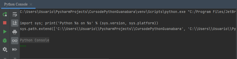 Diferença entre codar na aba pydev console e na aba de código normal ...
