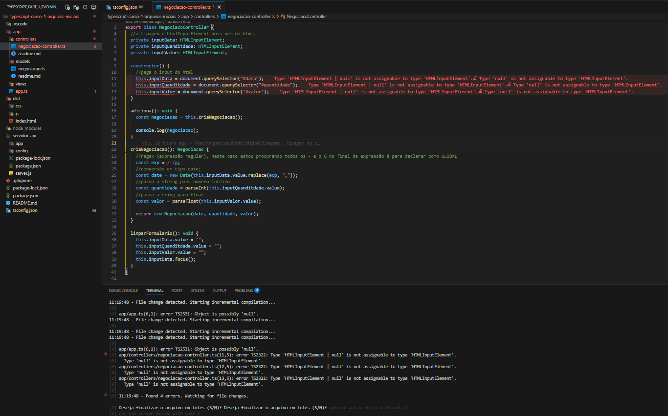 [Bug] Estou com esses erros | TypeScript Part 1: Evolving Your ...